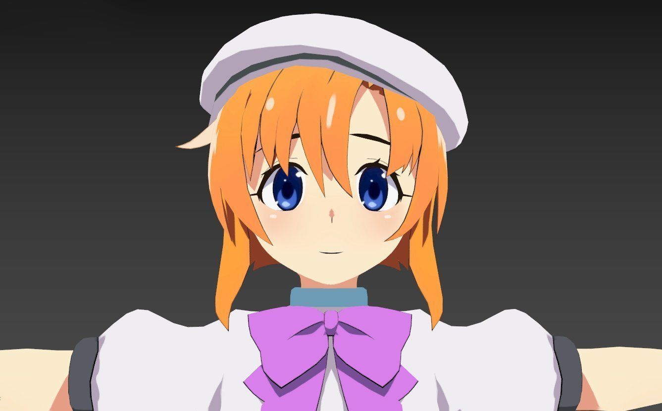 Higurashi no Naku Koro ni Rena VRChat 3D model rigged | CGTrader