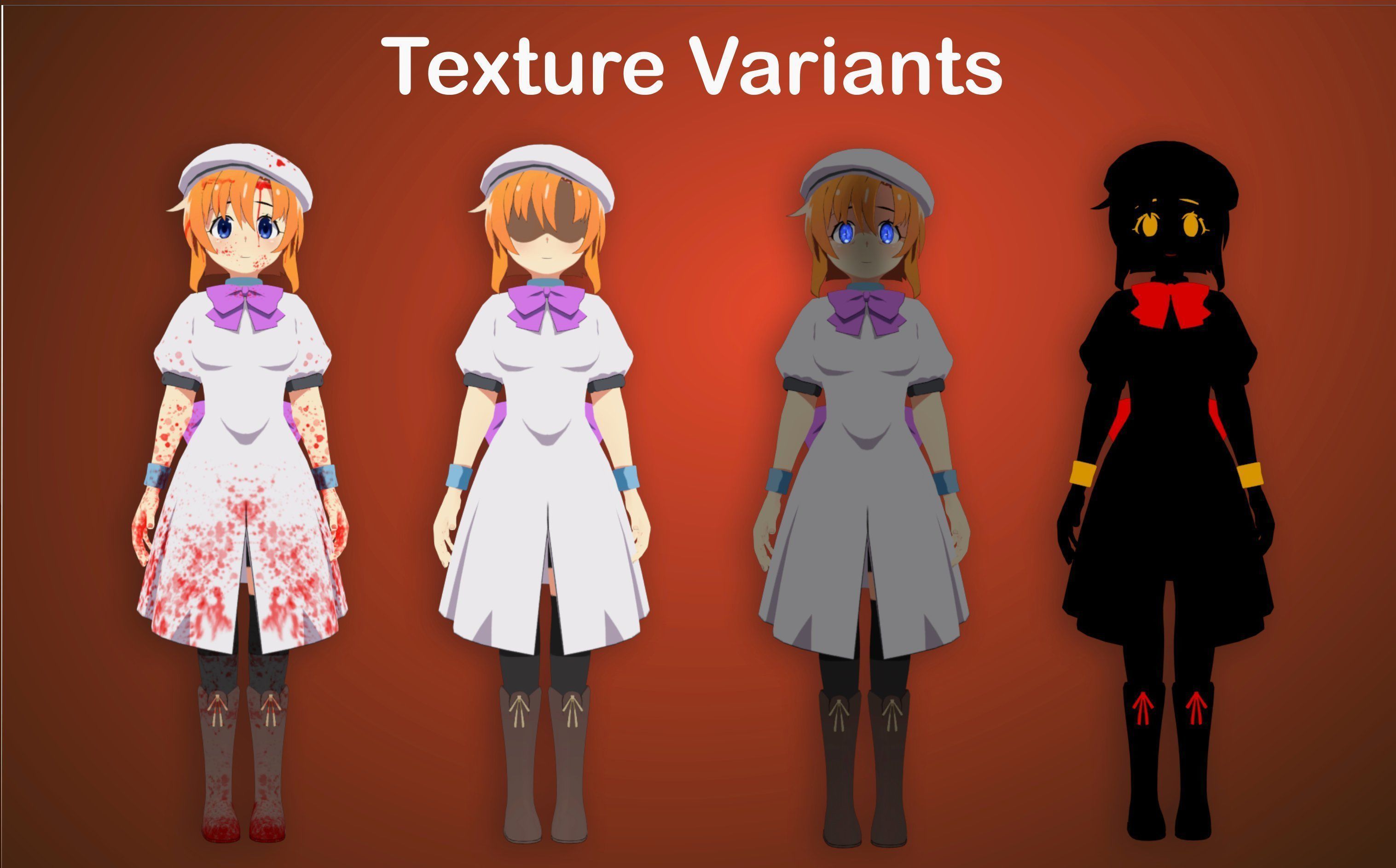 Higurashi no Naku Koro ni Rena VRChat 3D model rigged | CGTrader