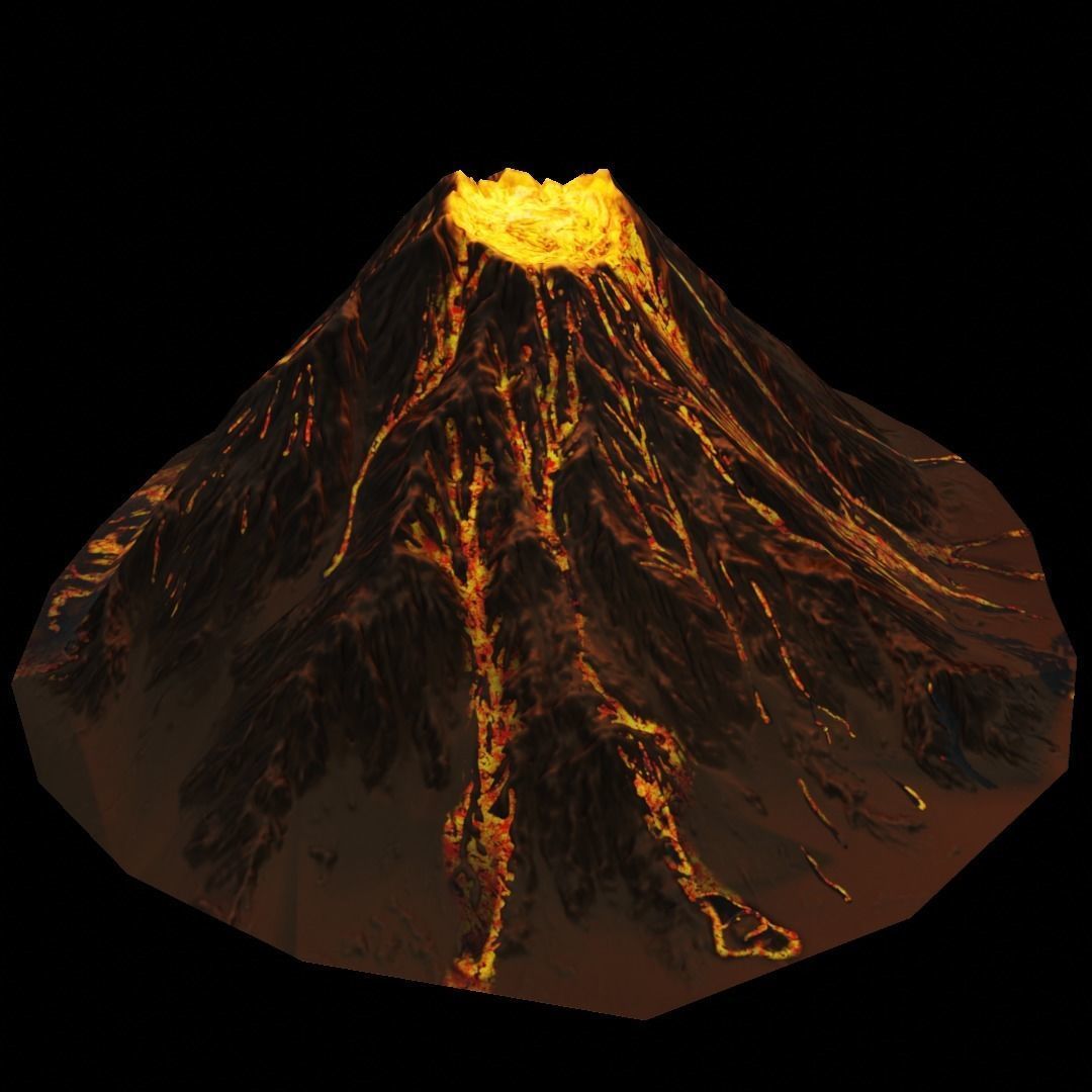 3D model Stylized PBR Low Poly Vulcano VR / AR / low-poly | CGTrader