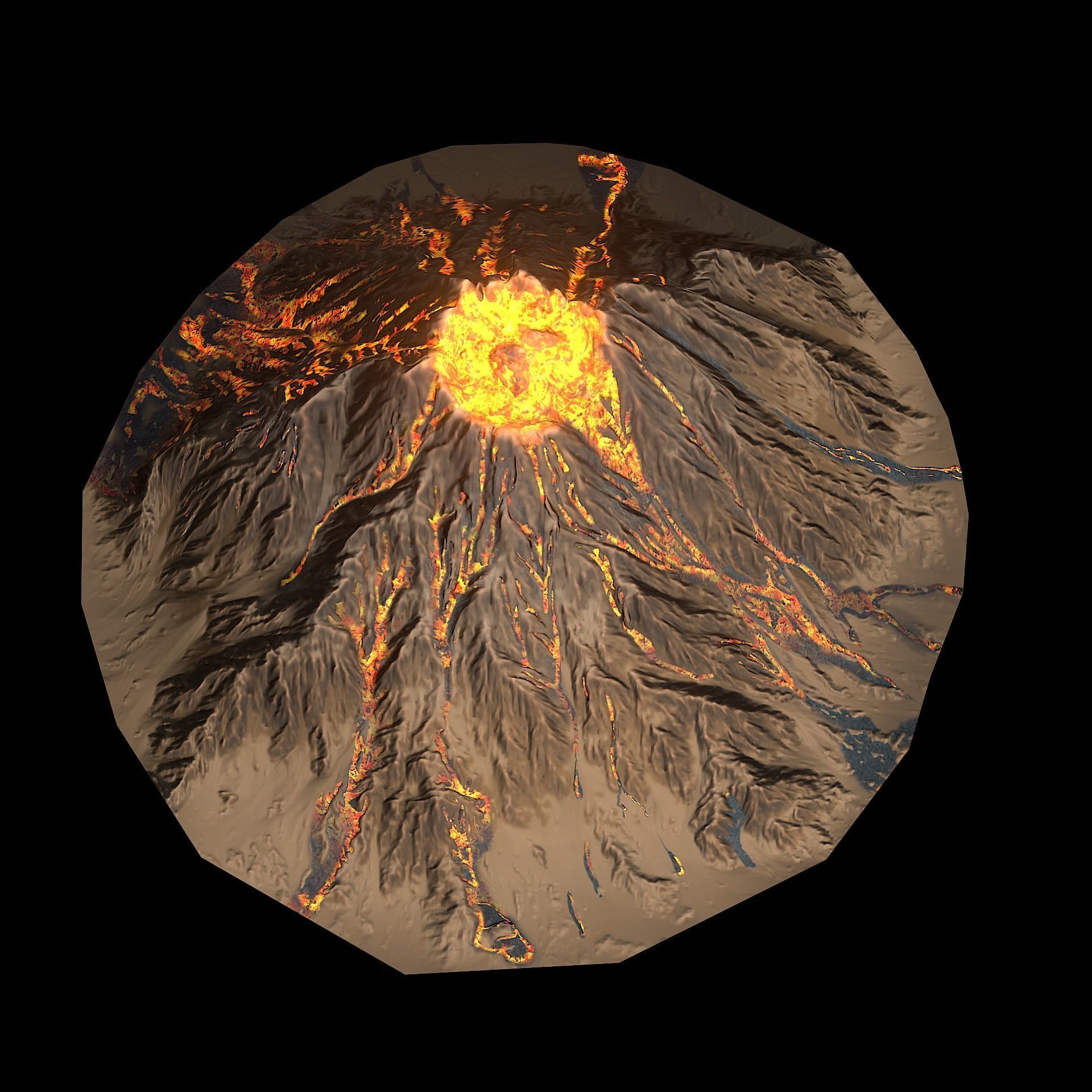 3D model Stylized PBR Low Poly Vulcano VR / AR / low-poly | CGTrader