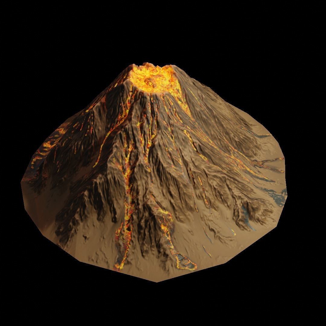 3D model Stylized PBR Low Poly Vulcano VR / AR / low-poly | CGTrader
