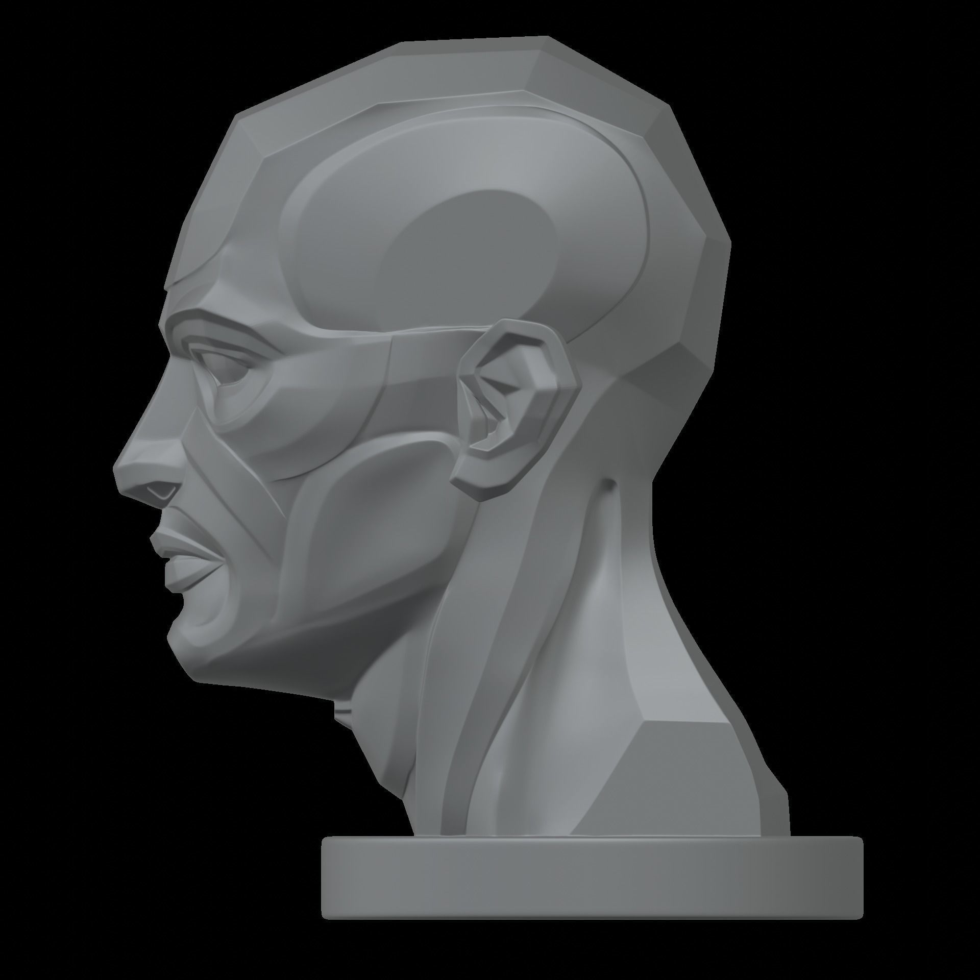 Low poly faceted Man head Sculpture 3D model 3D printable | CGTrader