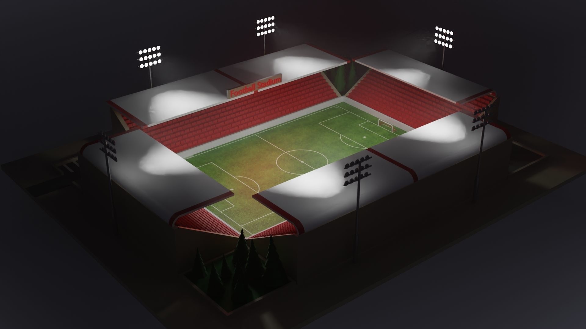 3D model Low-Poly Football Stadium VR / AR / low-poly | CGTrader