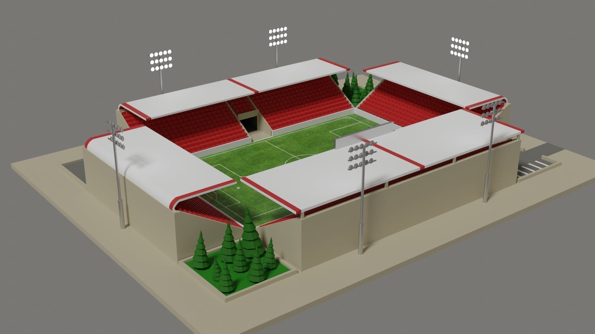 3D model Low-Poly Football Stadium VR / AR / low-poly | CGTrader