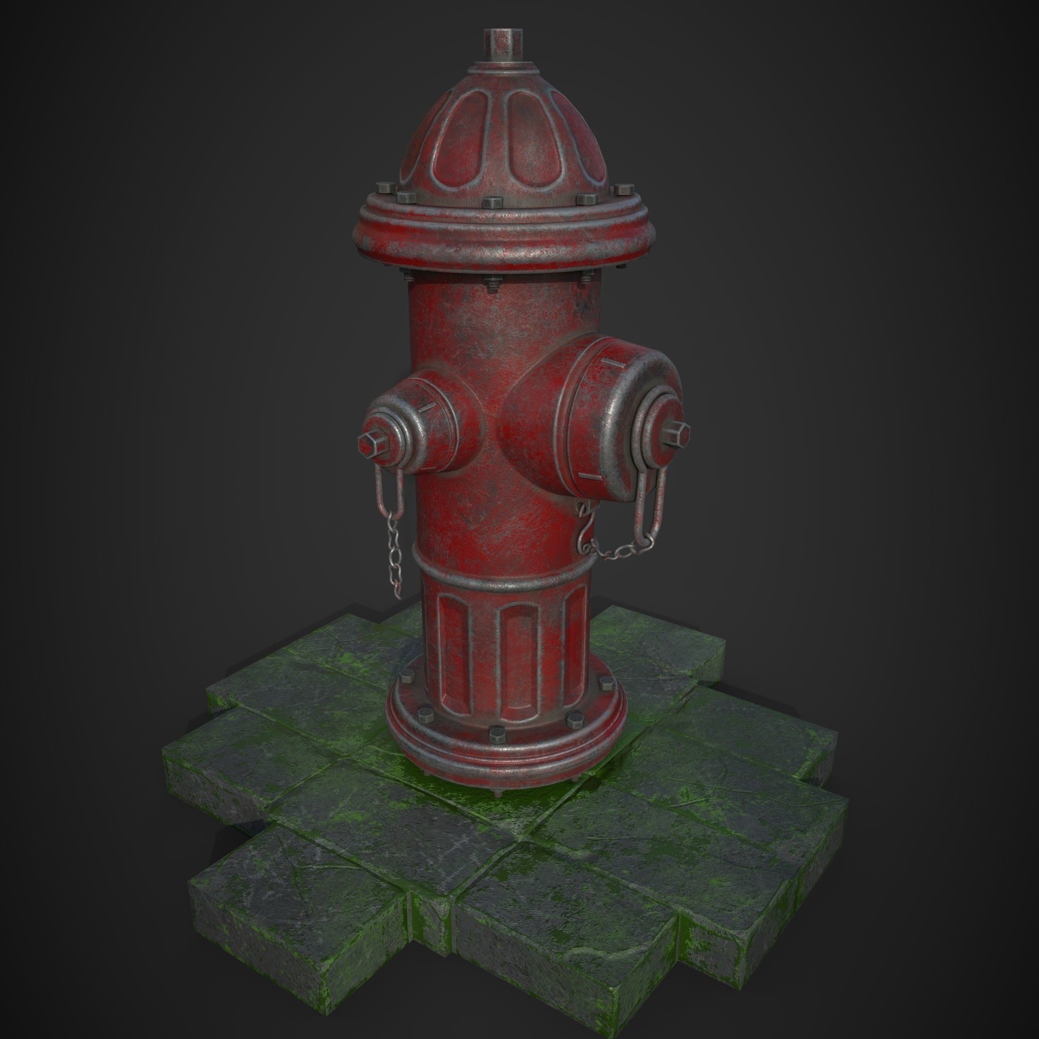 fire hydrant with stone 3D model | CGTrader