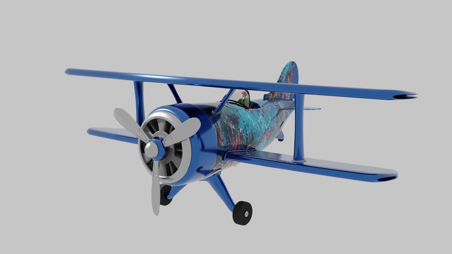 Biplane free VR / AR / low-poly 3D model rigged | CGTrader