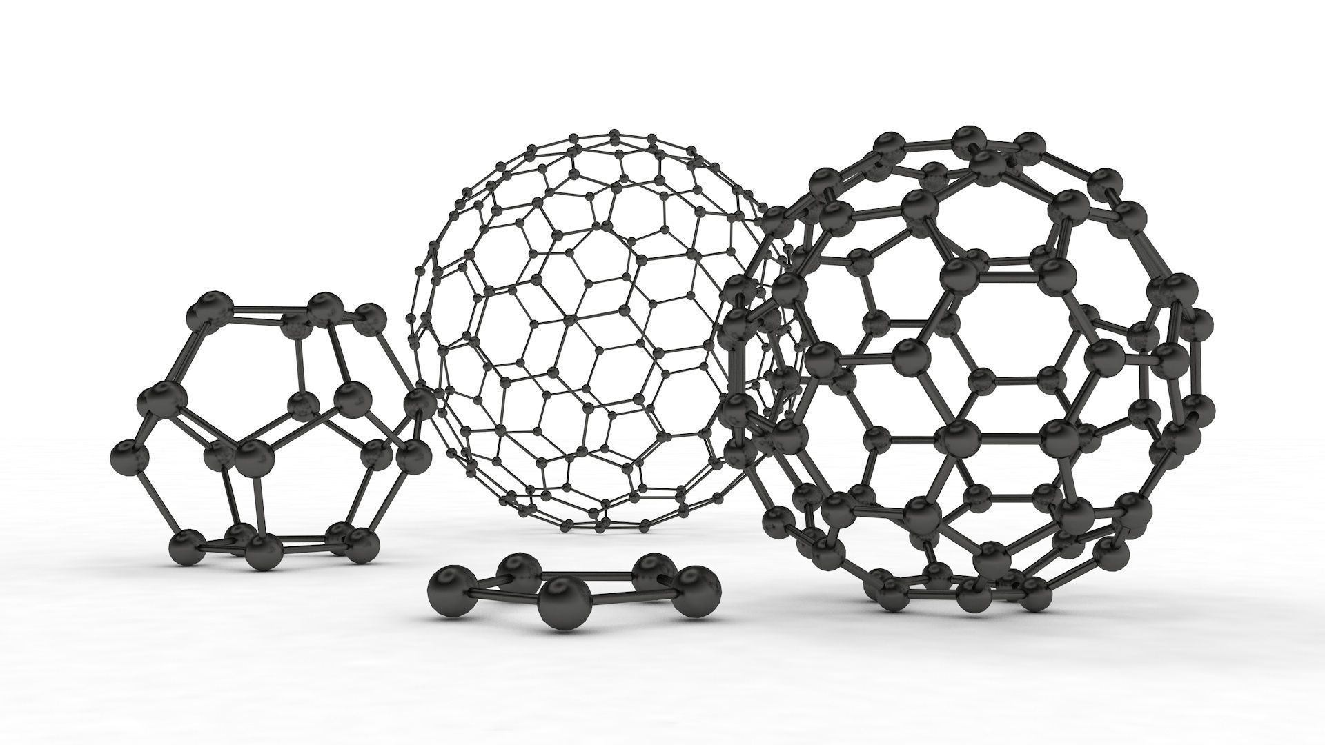 The set of models of graphene molecules 3D model | CGTrader