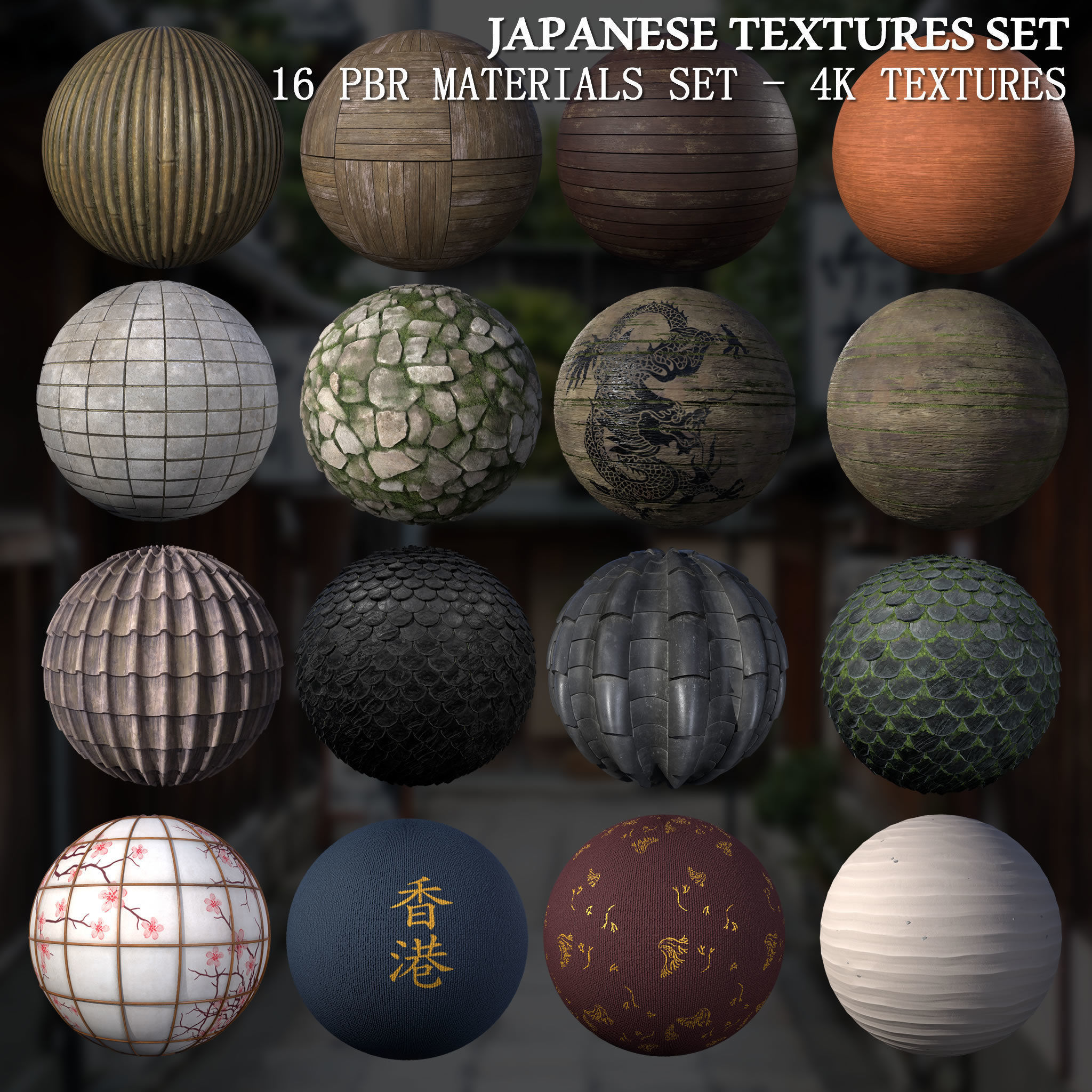 Japanese texture set Texture | CGTrader