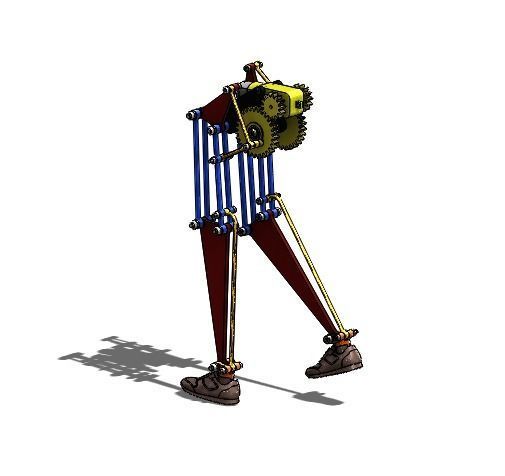 Humanoid Walking Mechanism 3D model 3D printable animated rigged | CGTrader