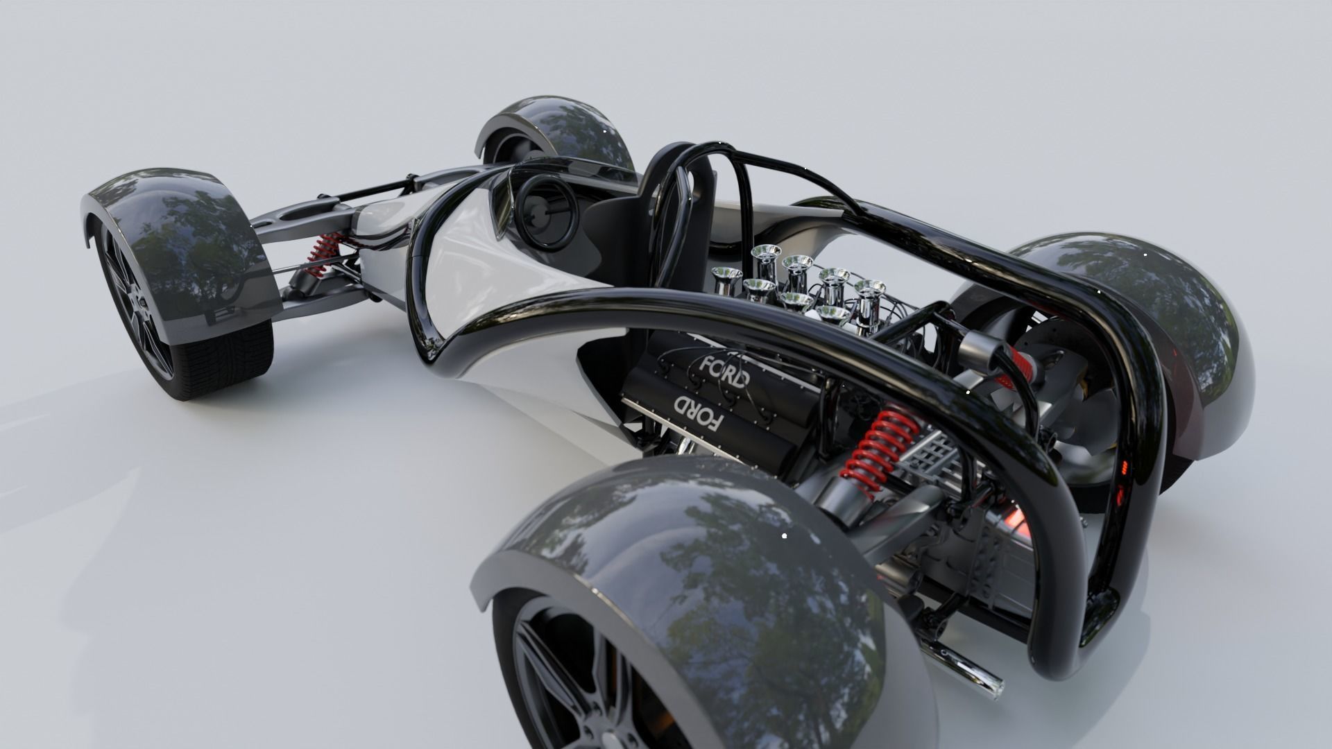 Car single place concept with v8 3D model | CGTrader