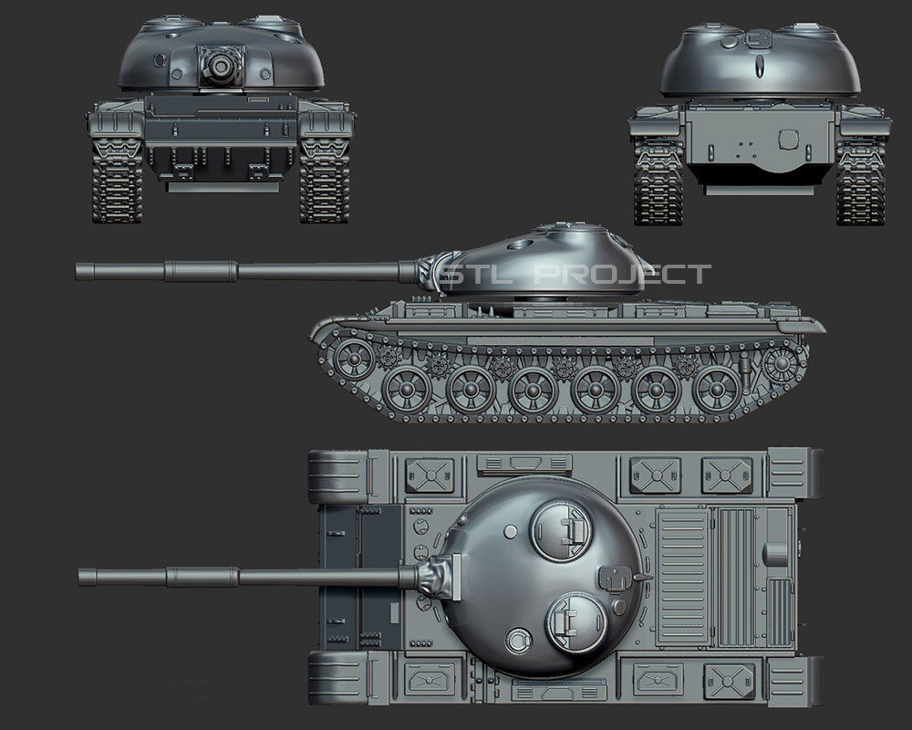 Tank T-54 free 3D model 3D printable | CGTrader