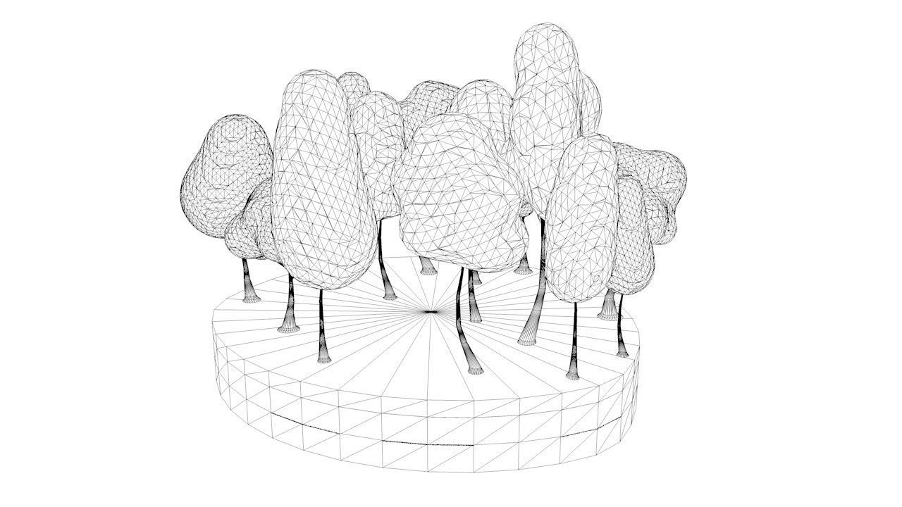 3D model Cartoon Low Poly Bubble Trees Pack VR / AR / low-poly | CGTrader