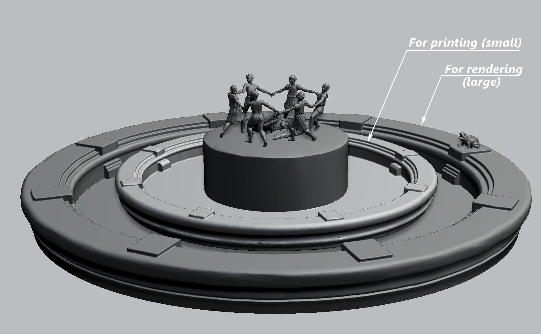 Stalingrad Fountain - Children s round dance - 3D model 3D printable ...