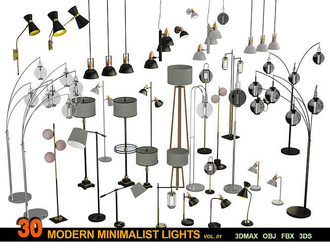 30 Modern minimalist Lights 3D model | CGTrader