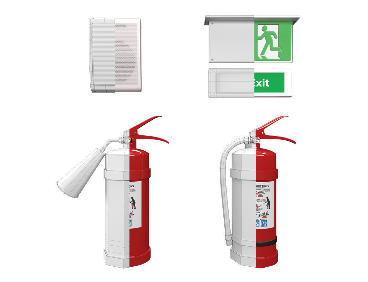 3D model Fire Fighting Set VR / AR / low-poly | CGTrader