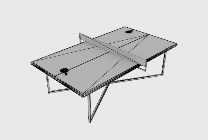 Ping Pong Table low-poly free 3D model | CGTrader