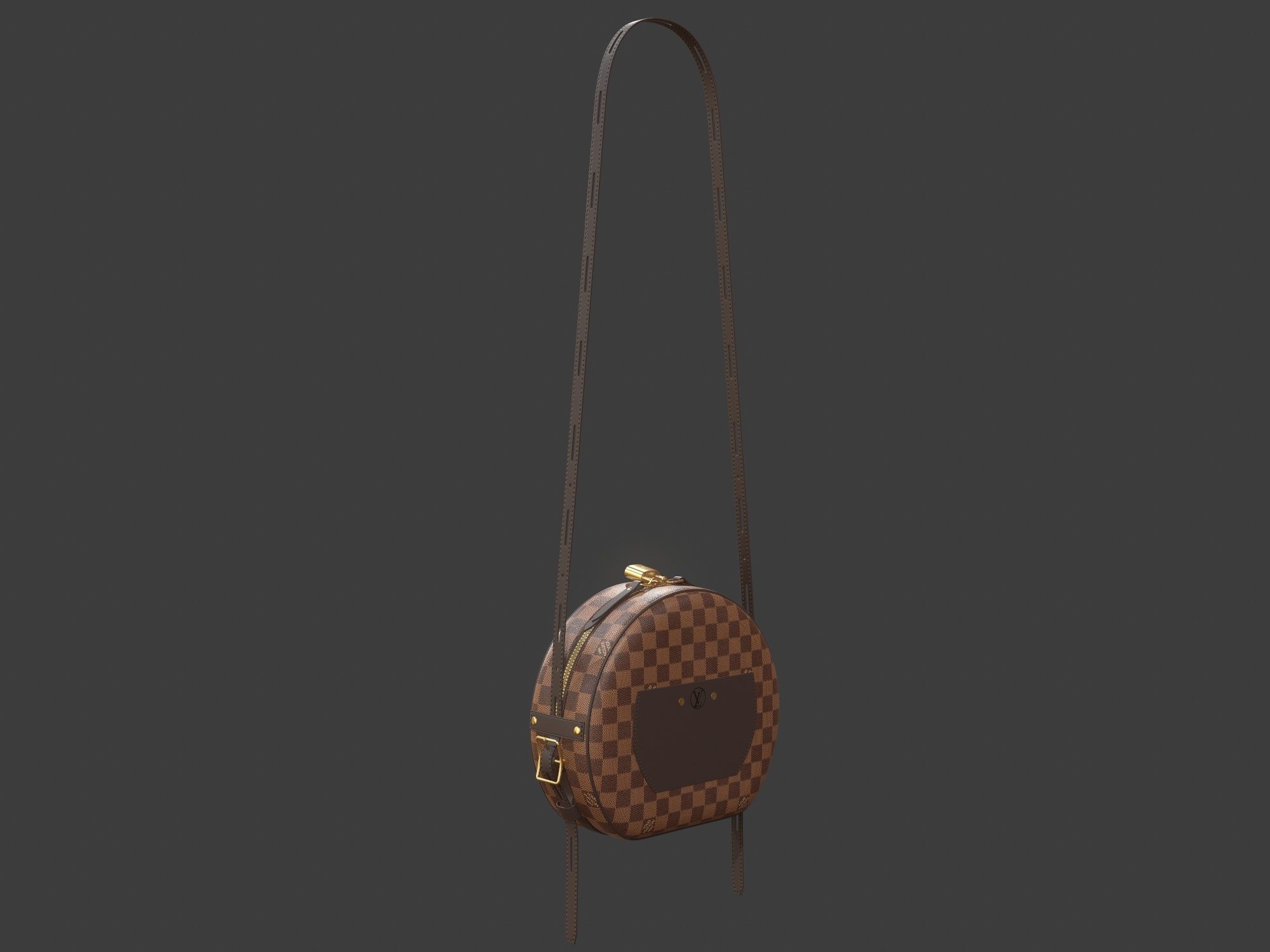 3D model Louis Vuitton Boite Chapeau Souple Bag Damier Ebene Saffron VR ...