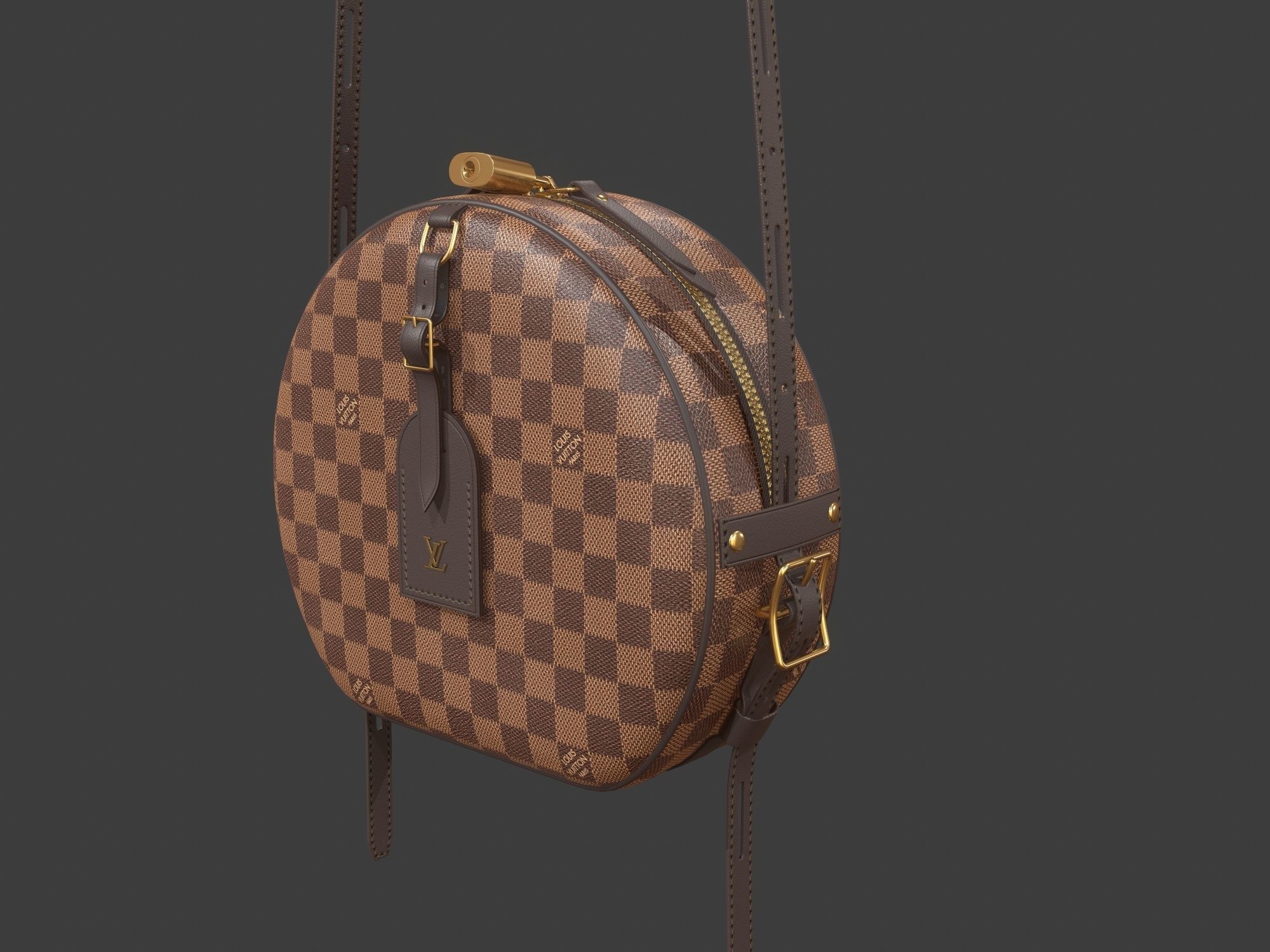 3D model Louis Vuitton Boite Chapeau Souple Bag Damier Ebene Saffron VR ...