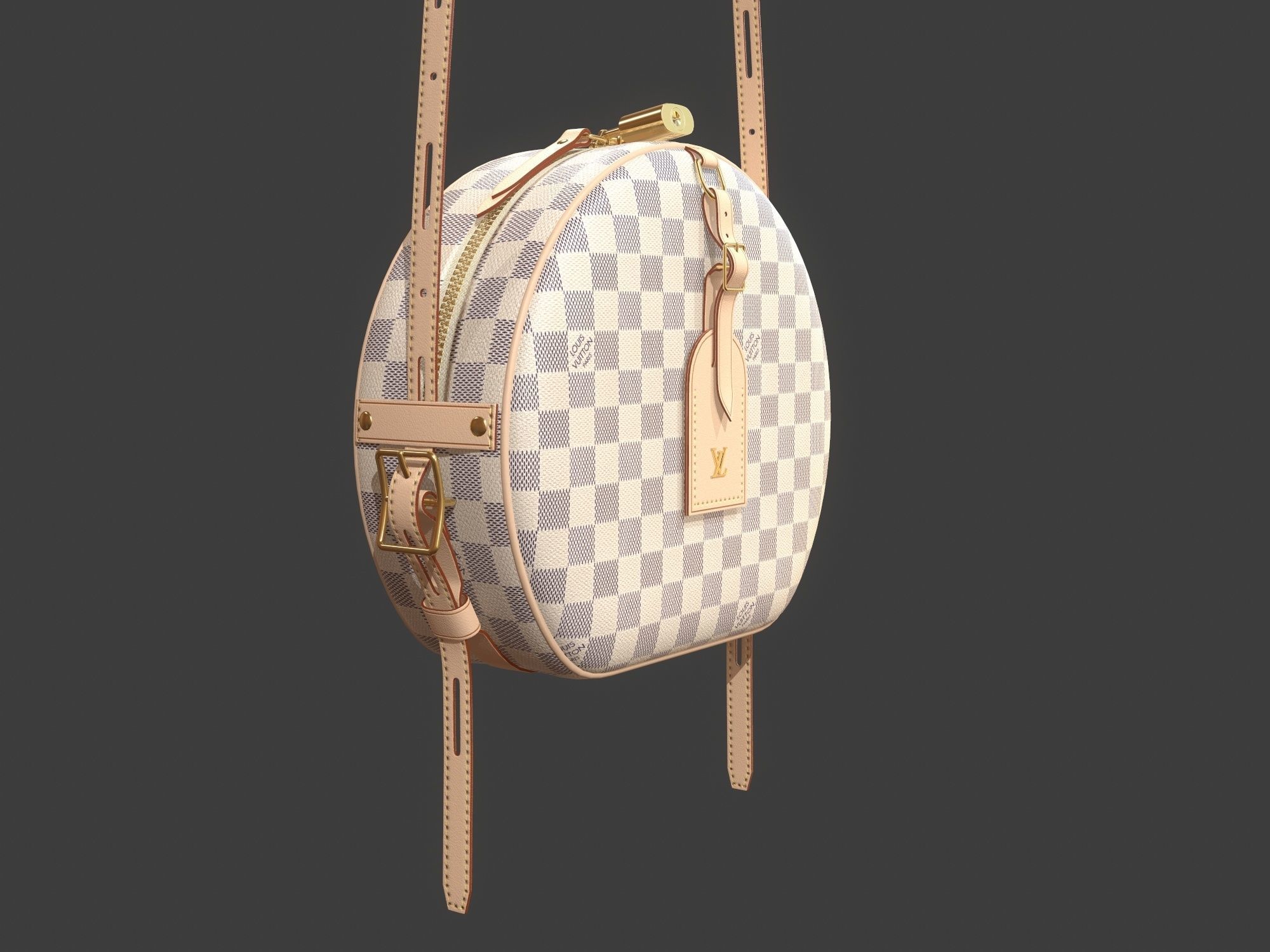 3D model Louis Vuitton Boite Chapeau Souple Bag Azur Damier Ebene Pink ...