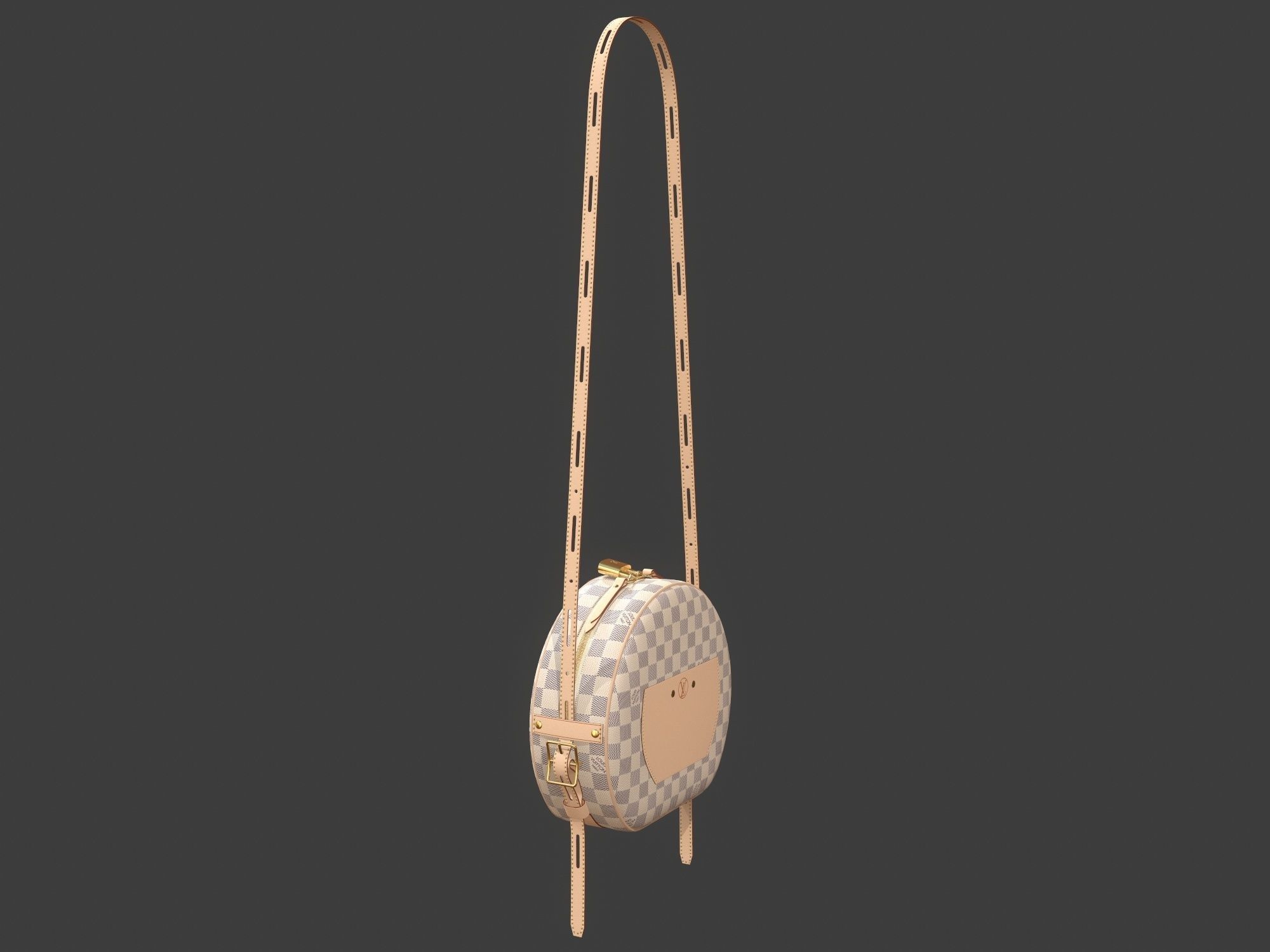 3D model Louis Vuitton Boite Chapeau Souple Bag Azur Damier Ebene Pink ...