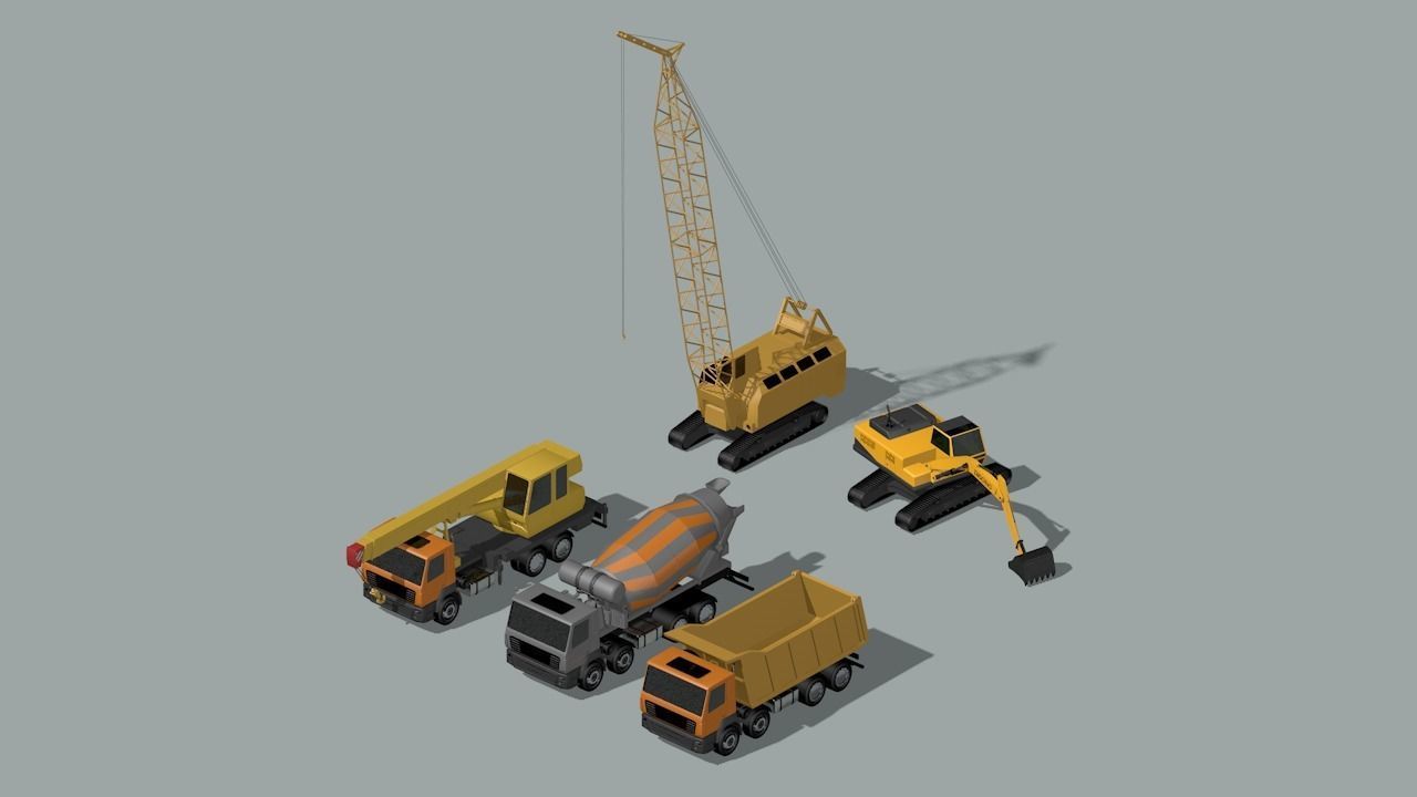set of construction equipment 3D model | CGTrader