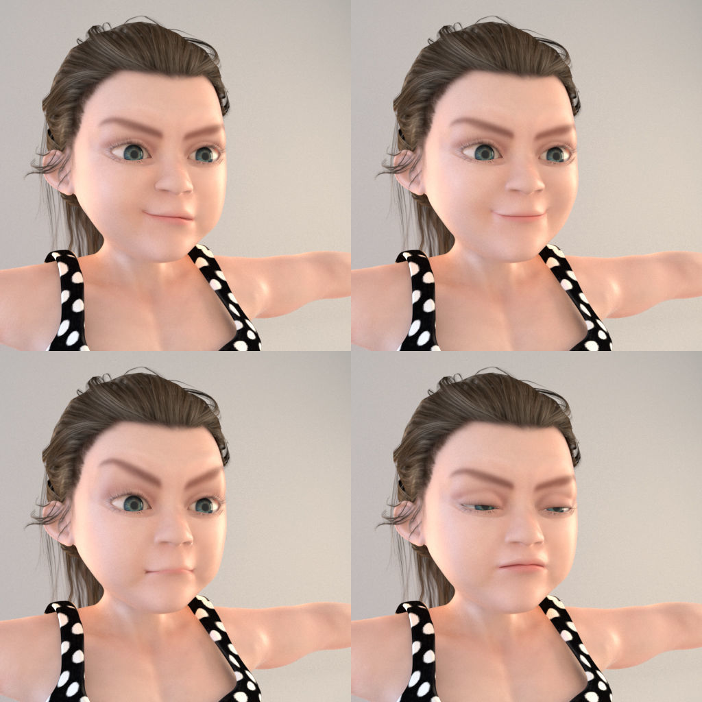 3D model Full Rigged Cute Chubby Girl VR / AR / low-poly | CGTrader