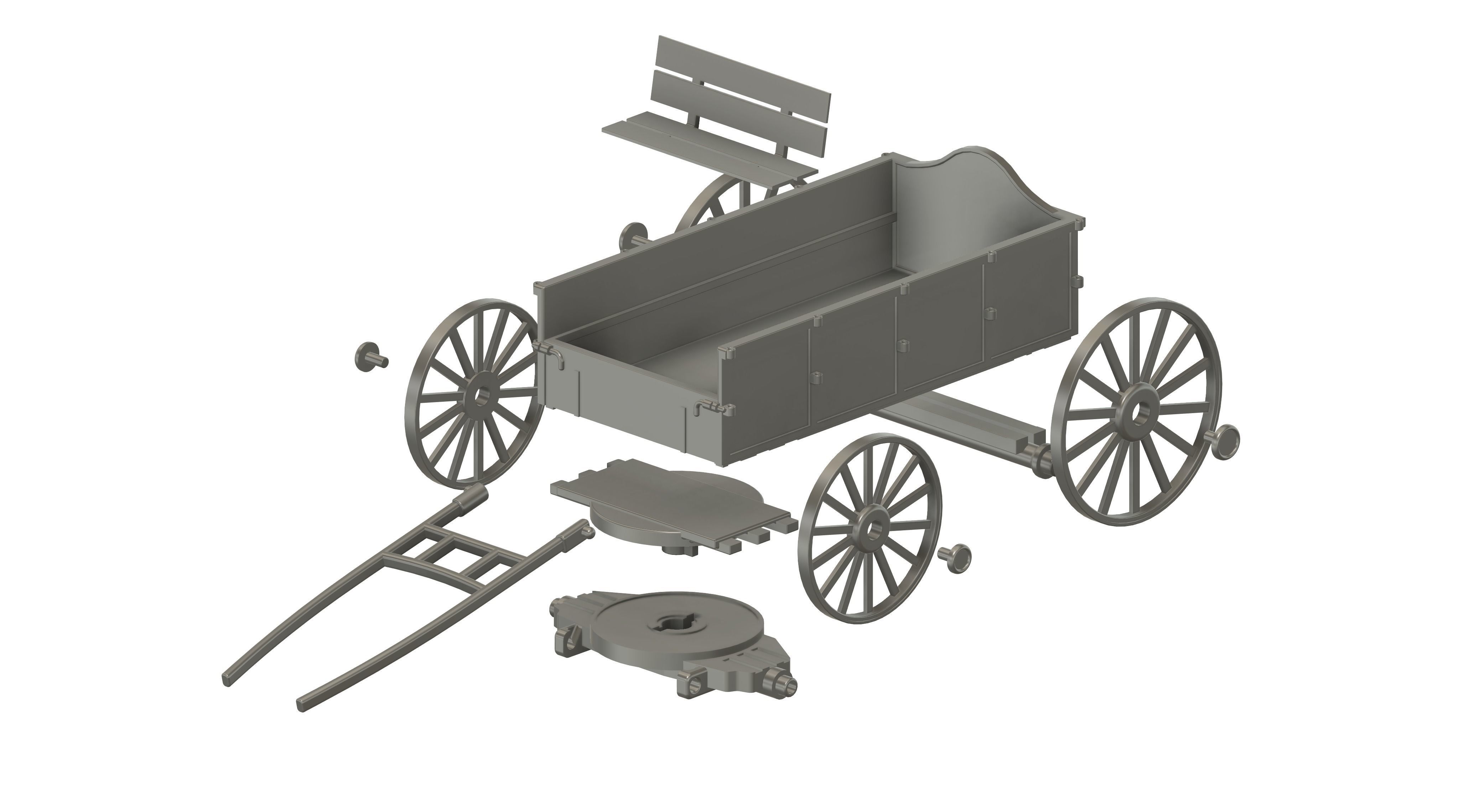 Prairie Wagon STL for resin 3d-printing 3D model 3D printable | CGTrader