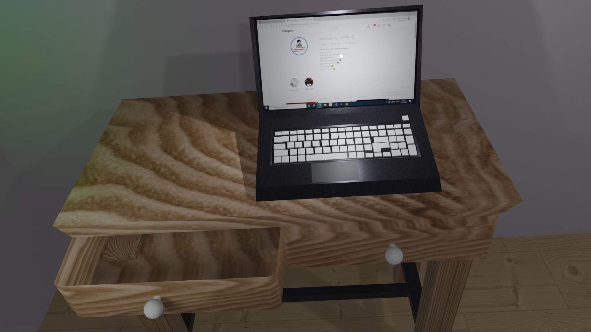 3D model Laptop setup VR / AR / low-poly | CGTrader