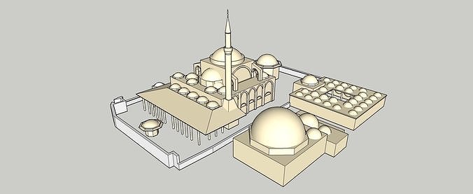 MOSQUE islamic with domes and minarets 3D model 3D printable | CGTrader