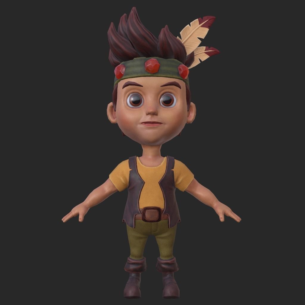 3D model 3D Character Indian Boy Chibi style VR / AR / low-poly | CGTrader