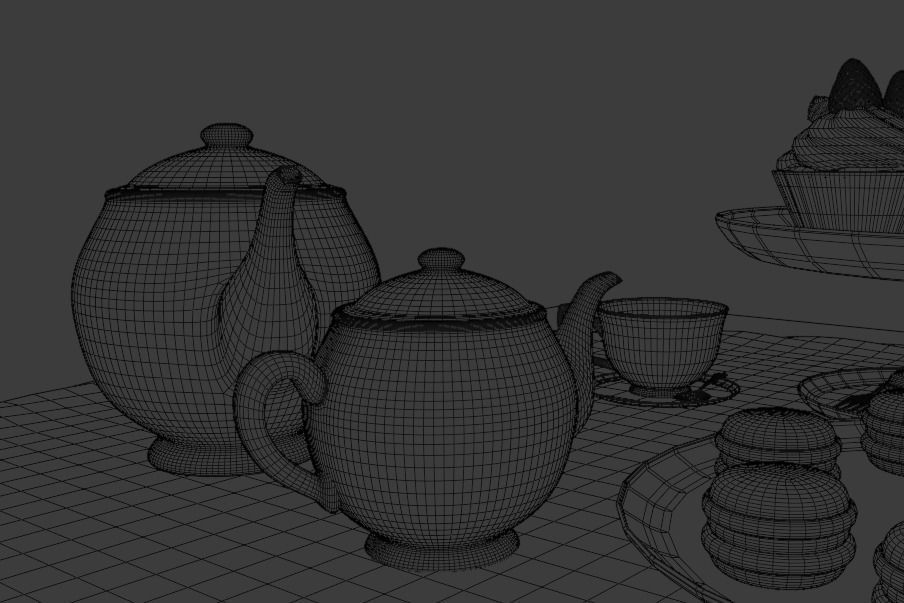 Set tea Party 3D model | CGTrader