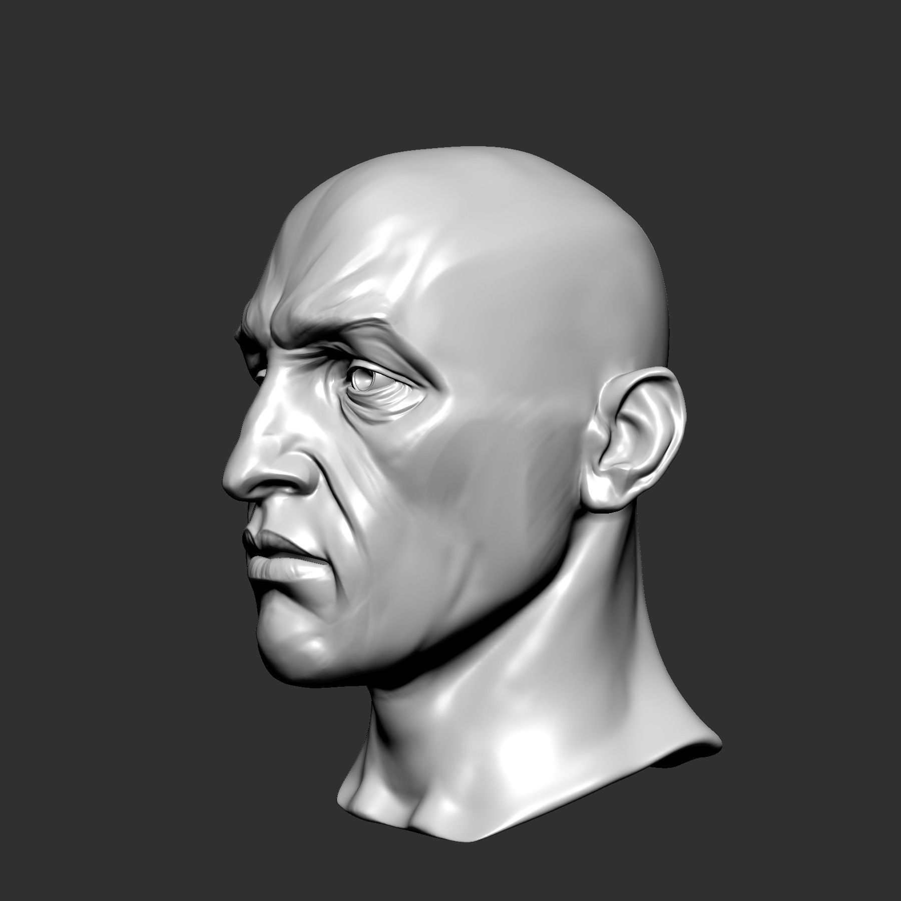Male head sculpt human anatomy fantasy futuristic 3D model | CGTrader