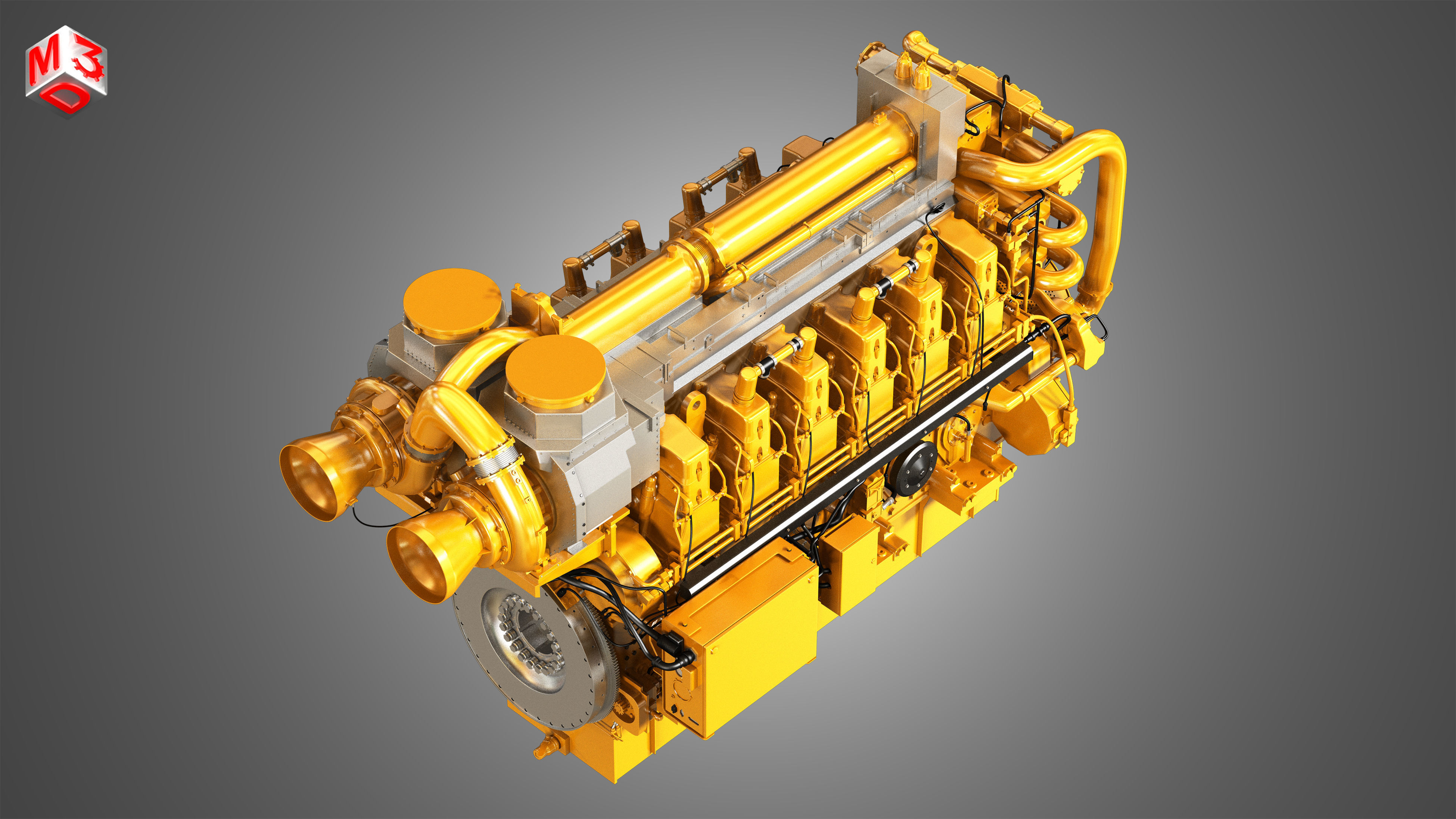 C280 Engine - V12 Industrial Diesel Engine 3D model | CGTrader