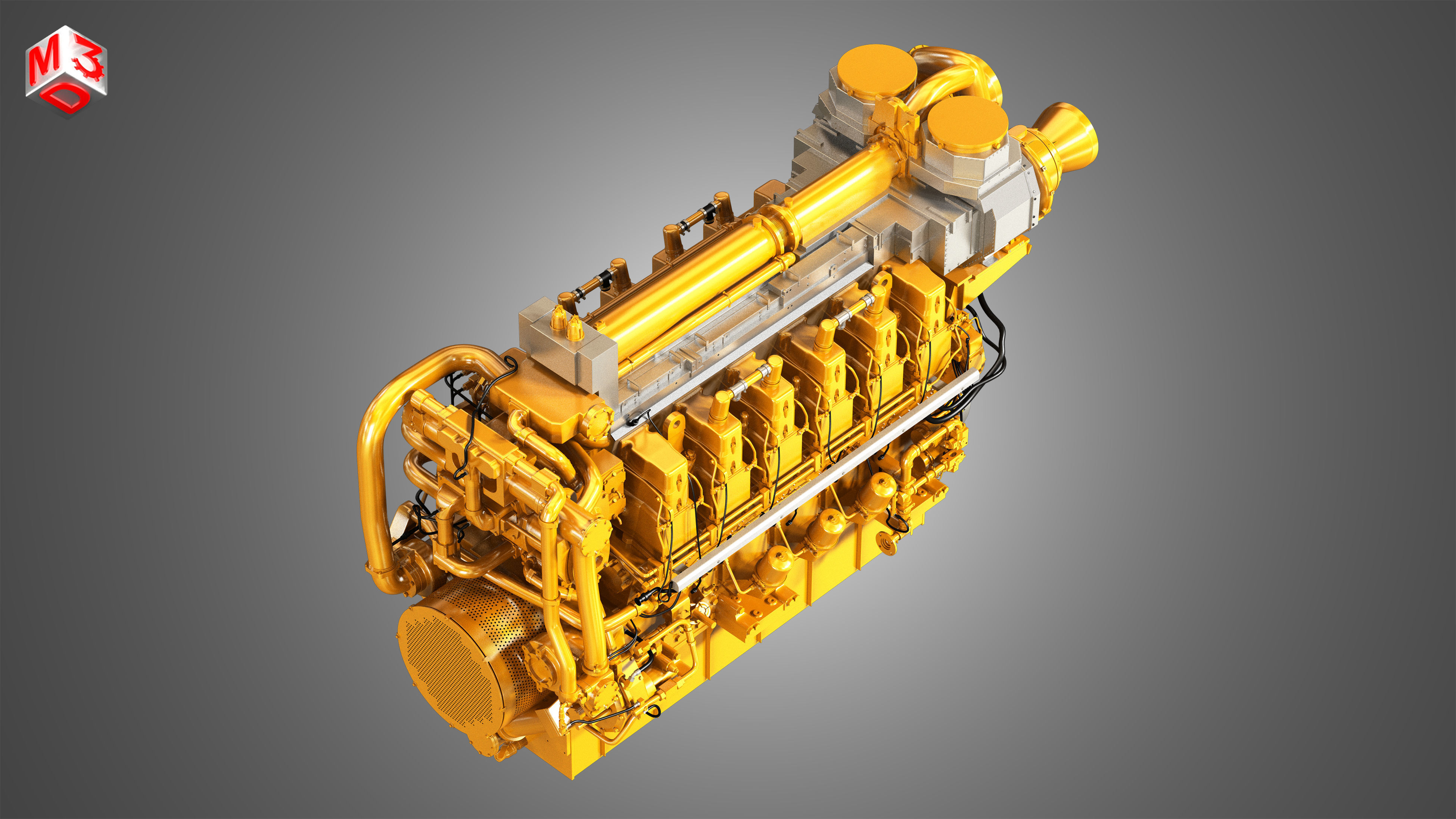 C280 Engine - V12 Industrial Diesel Engine 3D model | CGTrader