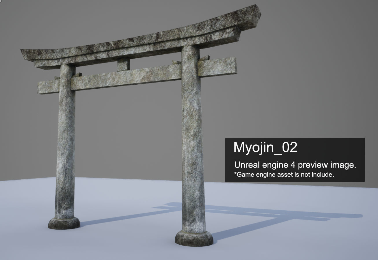 3D model Japanese Torii Set -Myojin Torii- VR / AR / low-poly | CGTrader