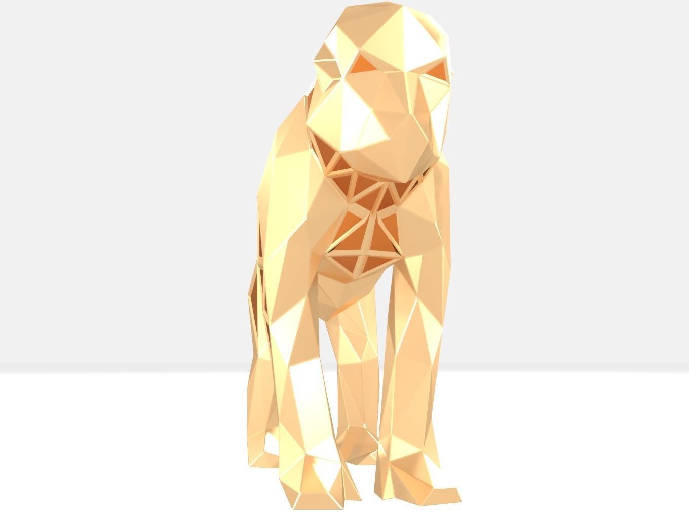 Polygonal Monkey Parametric 3D model 3D printable | CGTrader