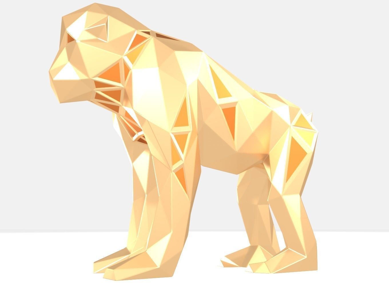 Polygonal Monkey Parametric 3D model 3D printable | CGTrader
