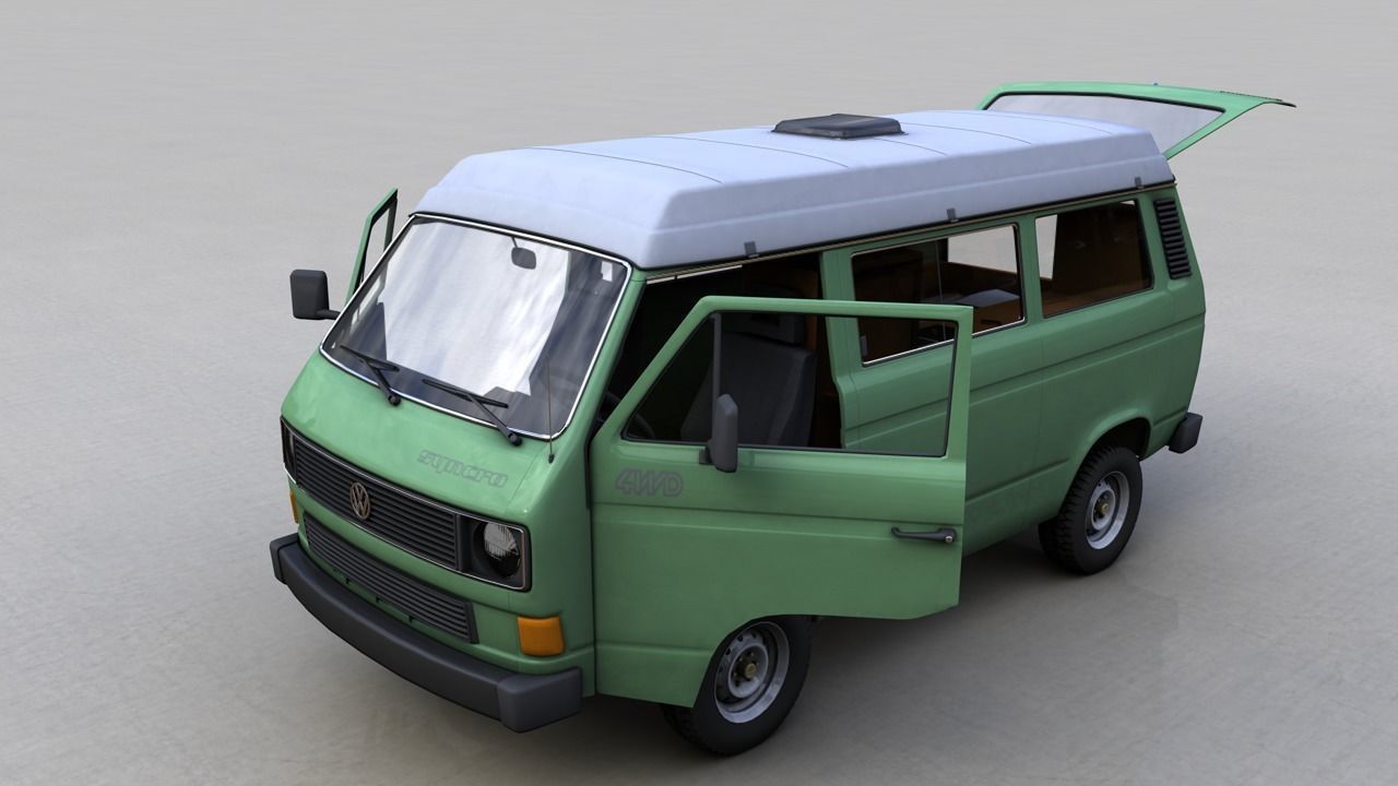 3D model VOLKSWAGEN T3 TRANSPORTER SYNCRO 4X4 1986 VR / AR / low-poly ...