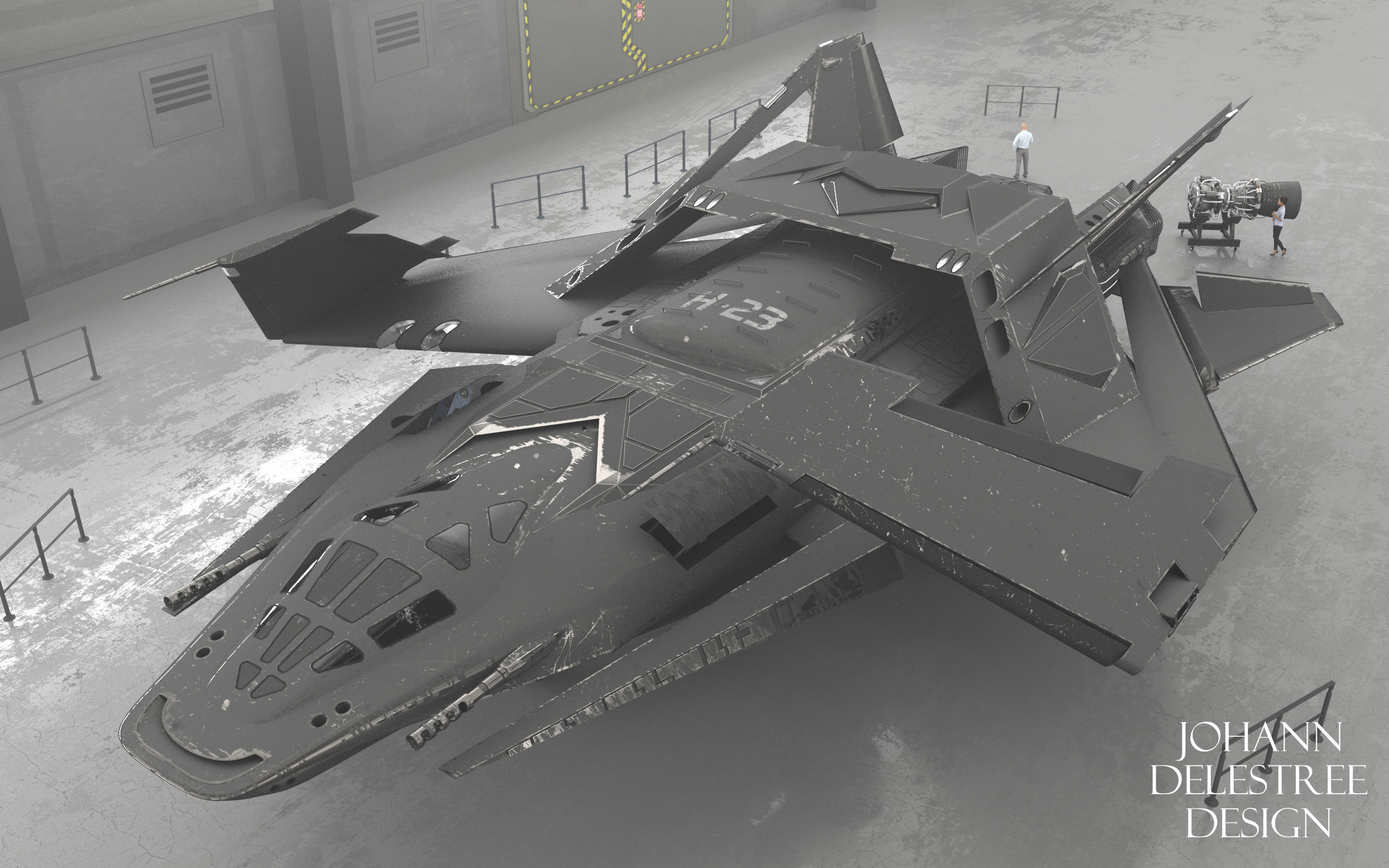 3D model Spaceship - Original Design VR / AR / low-poly | CGTrader