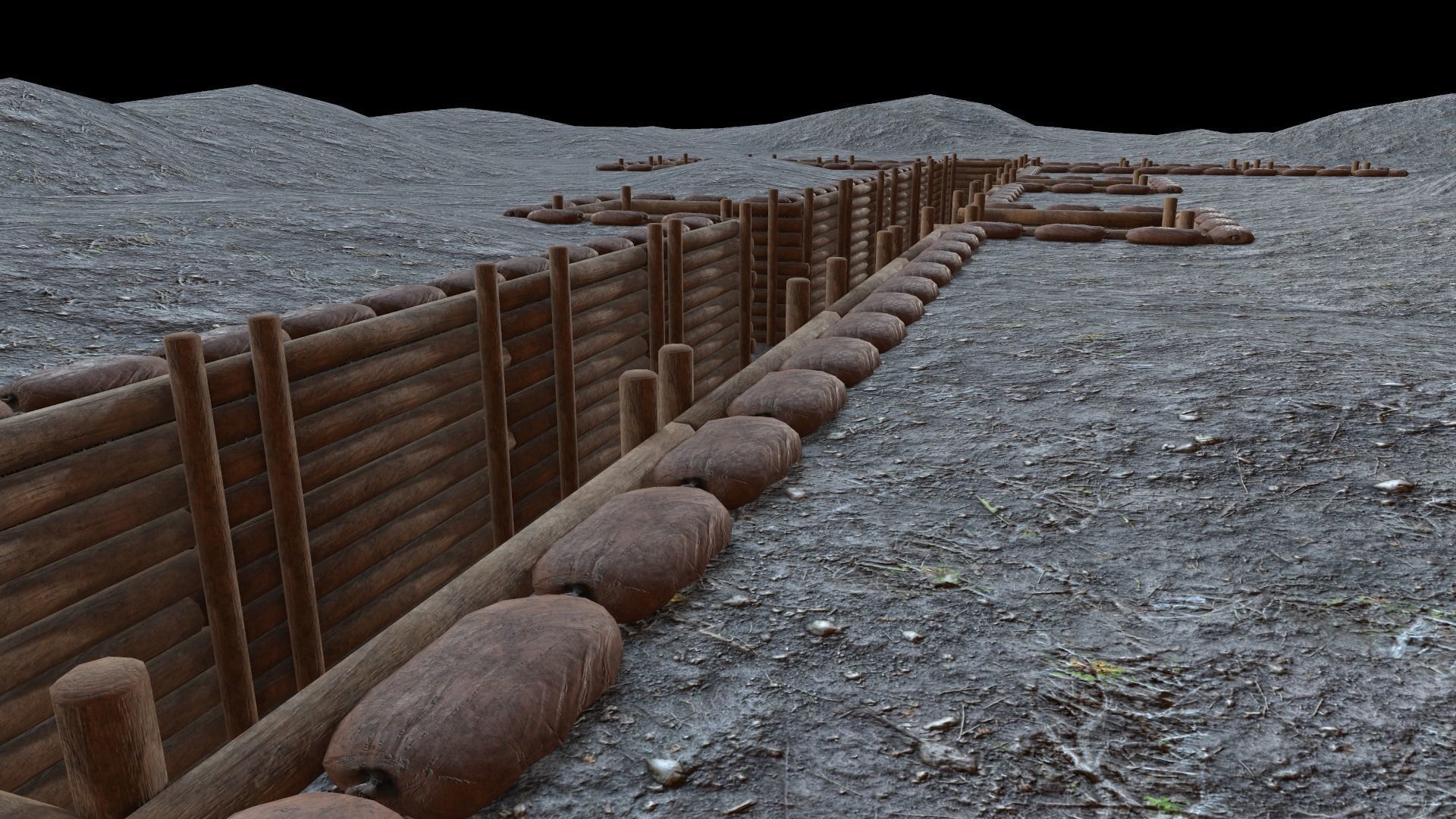 3D model Modular Military Trenches VR / AR / low-poly | CGTrader