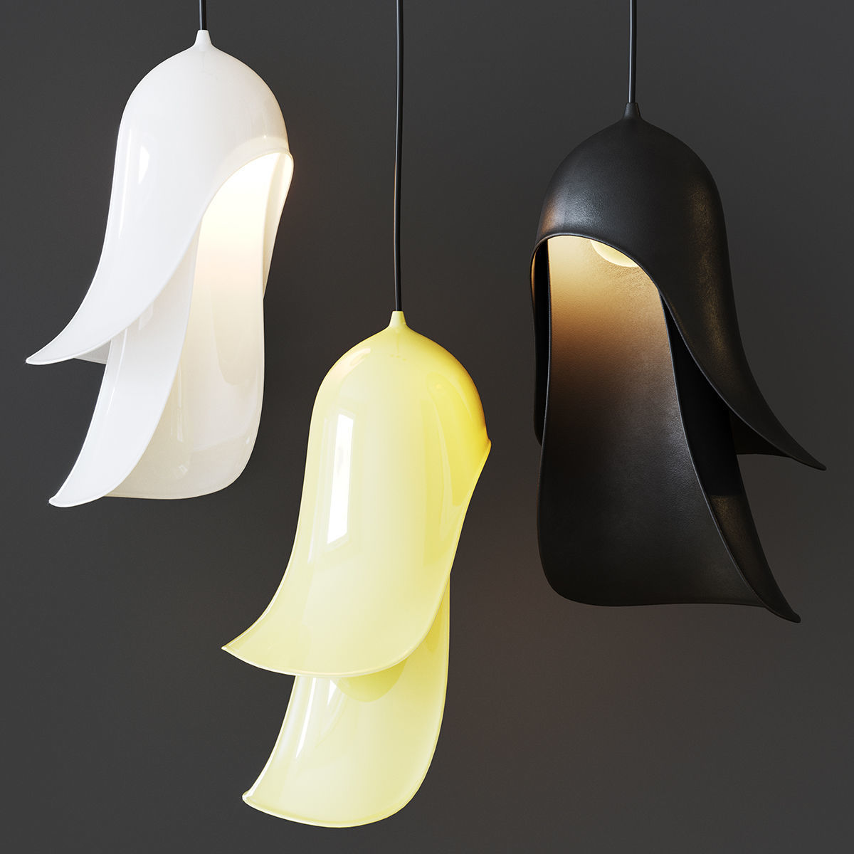 Mustache Cape pendant lamp 3D model | CGTrader