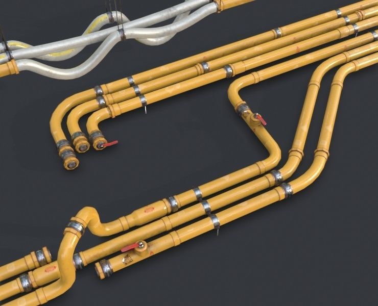 3D model Modular Pipes - Gas Pipeline VR / AR / low-poly | CGTrader