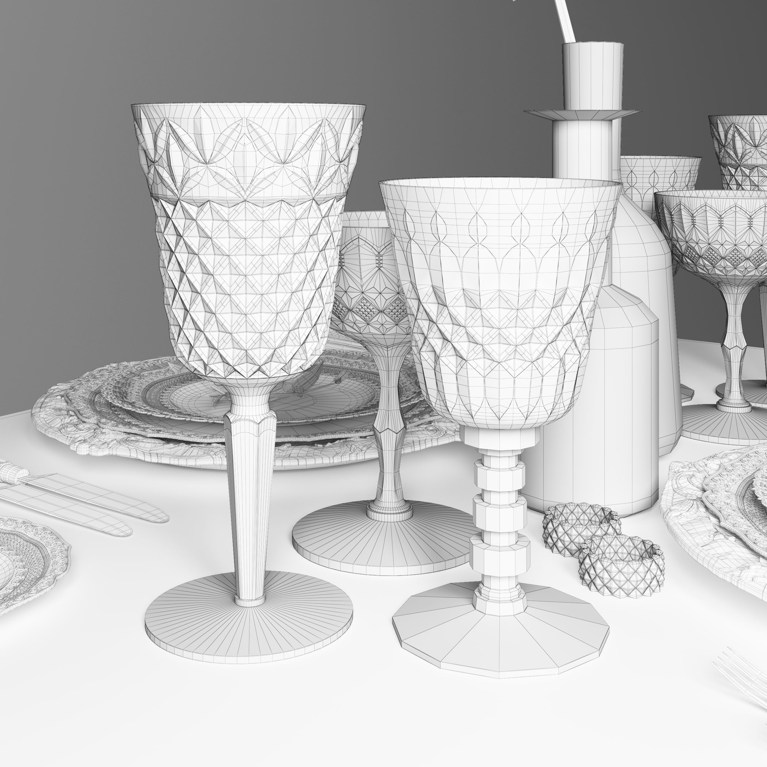 Casa de Perrin Table Set 3D model | CGTrader