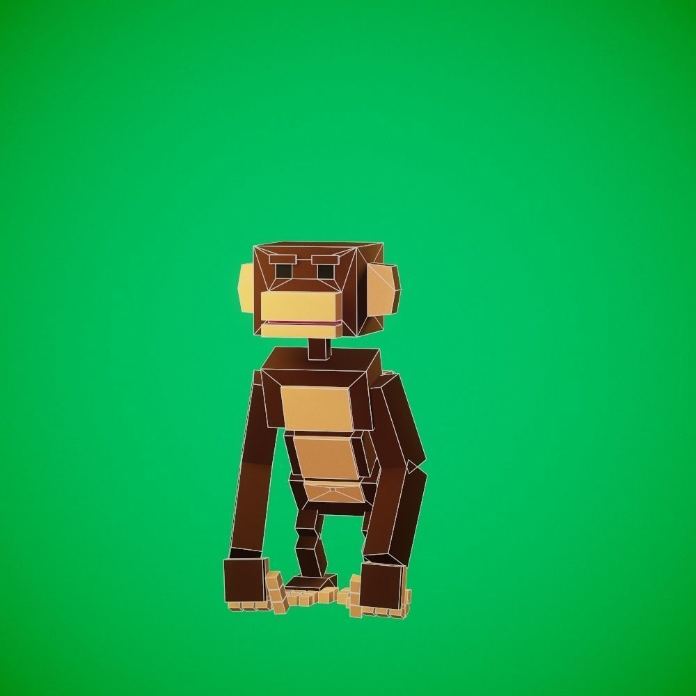 3D model Stylized Monkey Rigged-Animated VR / AR / low-poly | CGTrader