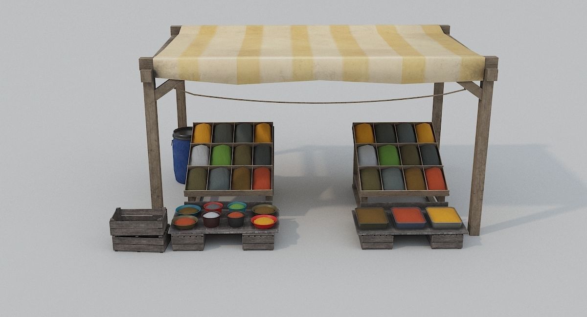 3D model Low Poly Medieval Market VR / AR / low-poly | CGTrader