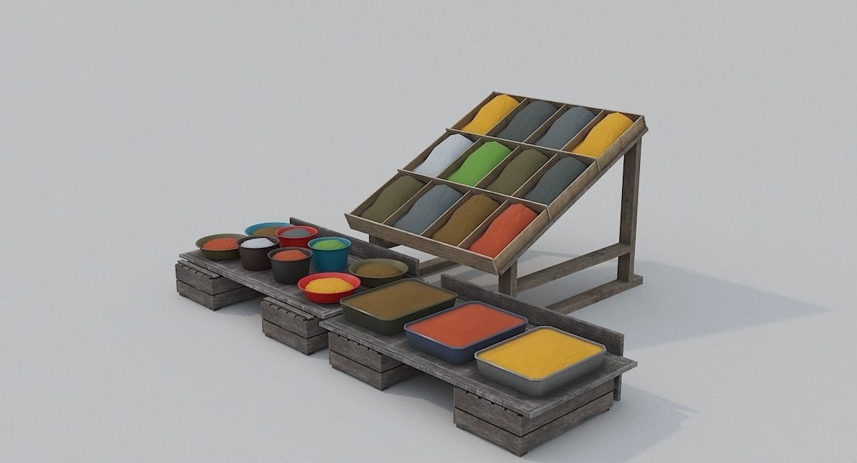 3D model Low Poly Medieval Market VR / AR / low-poly | CGTrader