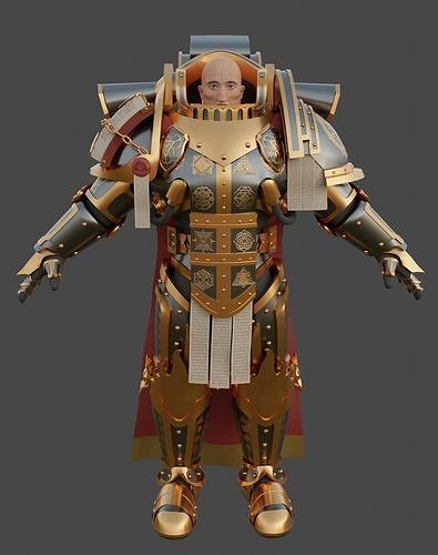 lorgar knight in gold armor 3D model | CGTrader