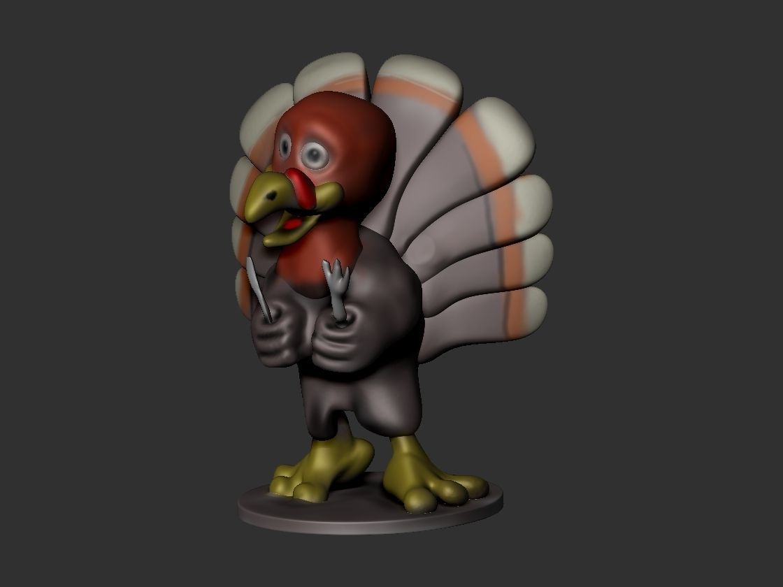Thanksgiving Turkey Toon 3D model 3D printable | CGTrader