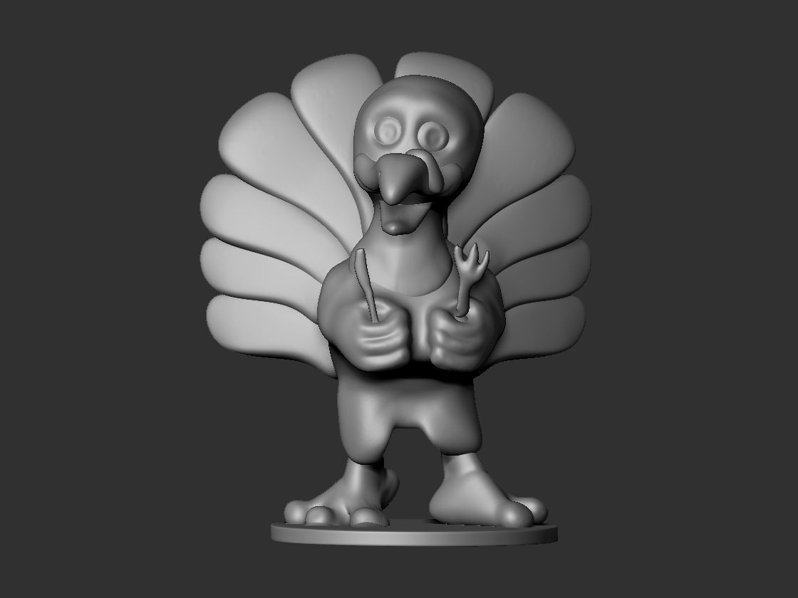 Thanksgiving Turkey Toon 3D model 3D printable | CGTrader