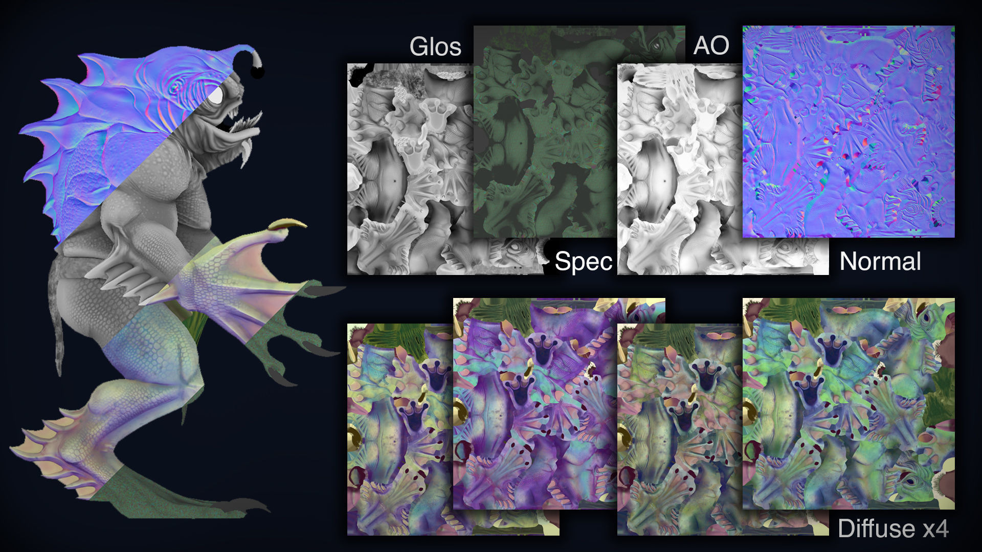 3D model Dagon Low Poly Character VR / AR / low-poly | CGTrader